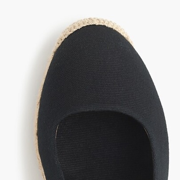 J. Crew | Shoes | J Crew Seville Espadrille Wedges In Black Canvas ...